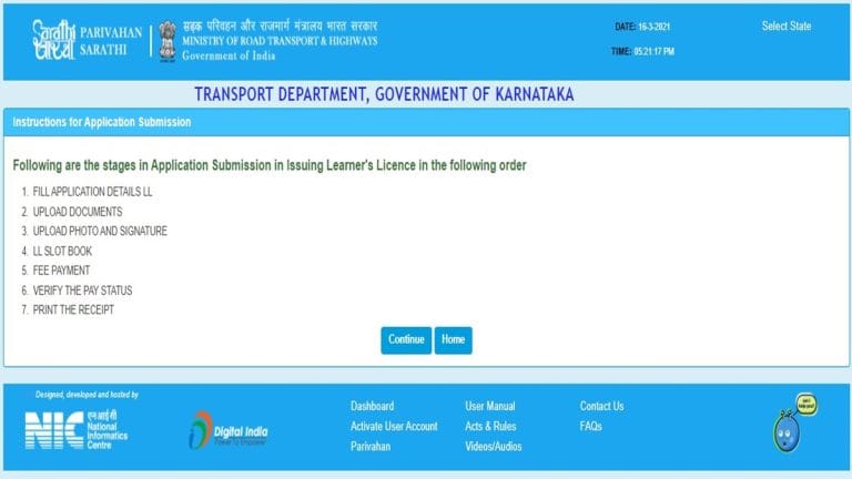 Sarathi Parivahan Online Services: Renew Driving License