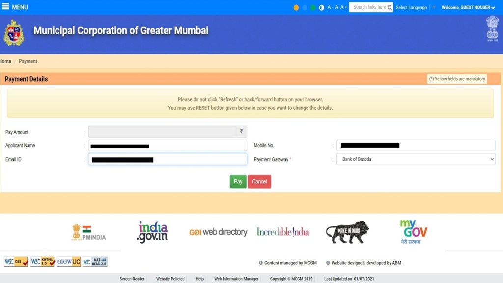 MCGM Water Bill Payment Online: BMC Water Bill Mumbai