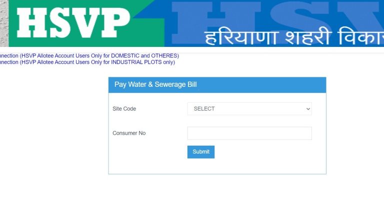 HUDA, HSVP Water Bill Payment Online: Download Receipt