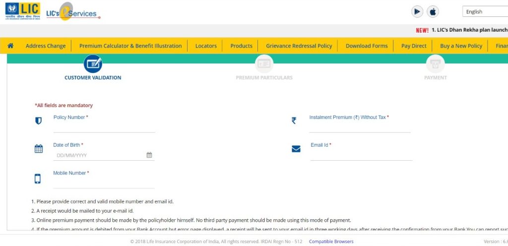 LIC Online Payment Of Premium: Download Receipt, Direct Pay