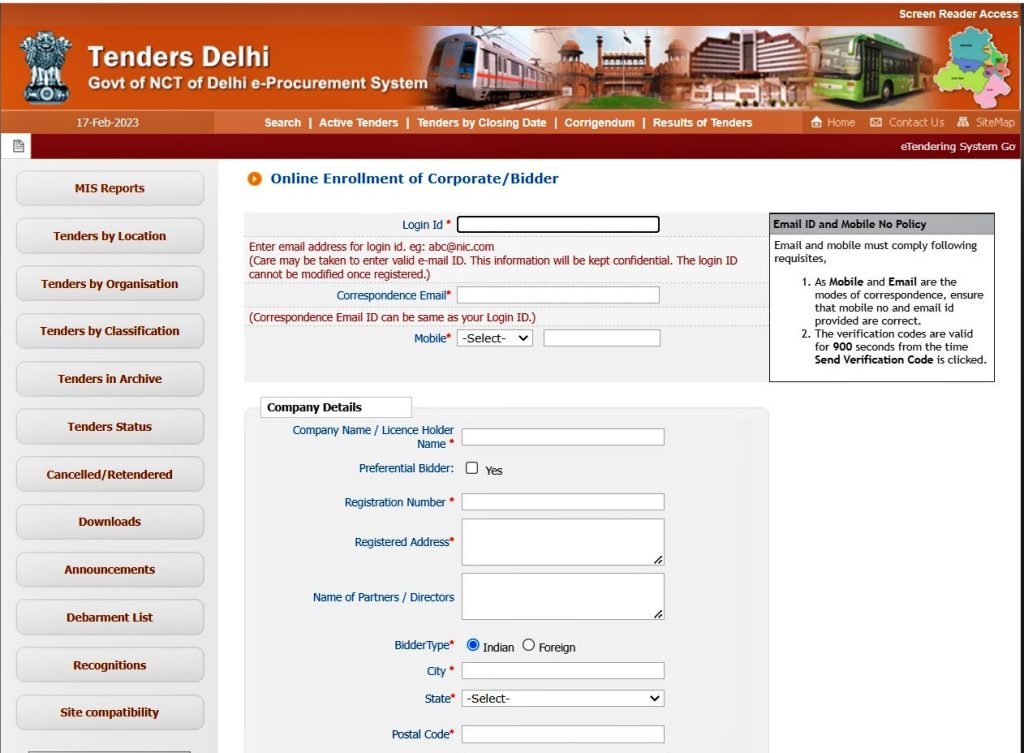 Delhi e Procurement: Documents, Register, Apply, ETender