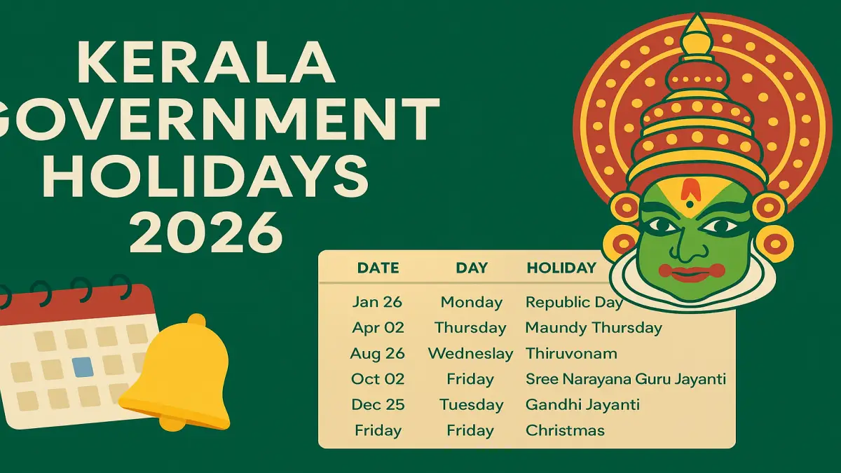 Kerala Government Holidays 2026: Official PDF, General, Restricted Holidays