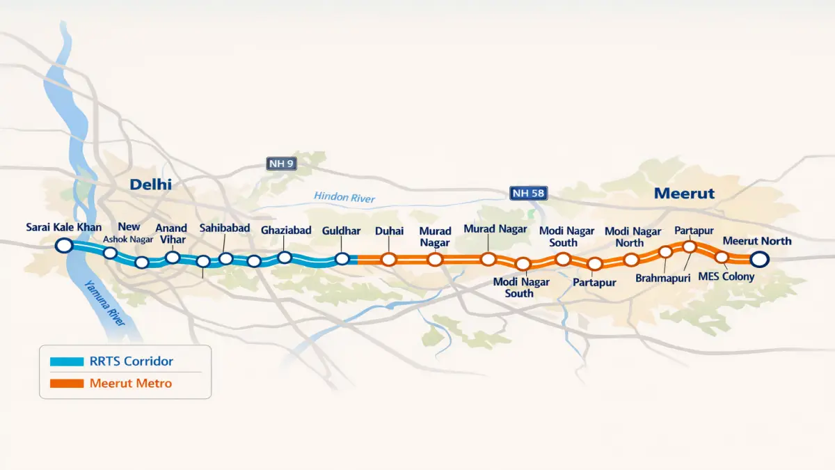Delhi to Meerut Metro: Route, Stations